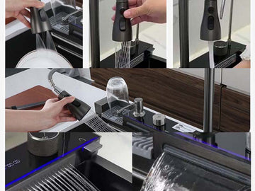 Boelon Luxury Kitchen Sink with Digital Display and Waterfall Design ...